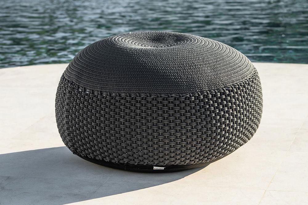 Outdoor Pouf dunkelgrau PALERMO | Hunn Gartenmöbel